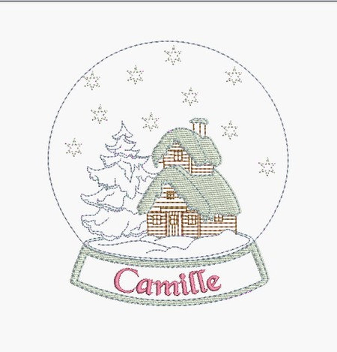 Instant Download Snowball Christmas Customizable Embroidery - Etsy UK