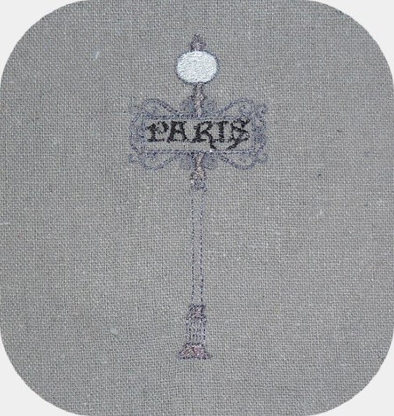 Instant Download Embroidery Design Paris Metro Lamppost - Etsy