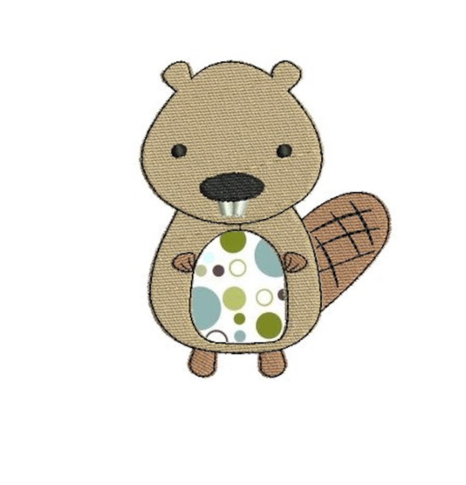 Instant Download Embroidery Applique Beaver - Etsy