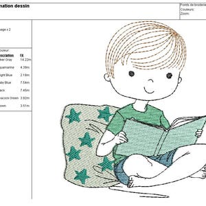 Instant Download Machine Embroidery Design Little Boy Book - Etsy