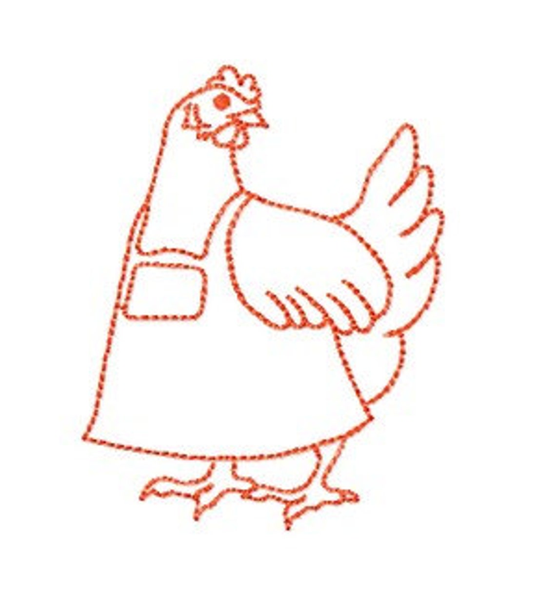 Instant Download Redwork Machine Embroidery Hen Chicken Apron | Etsy