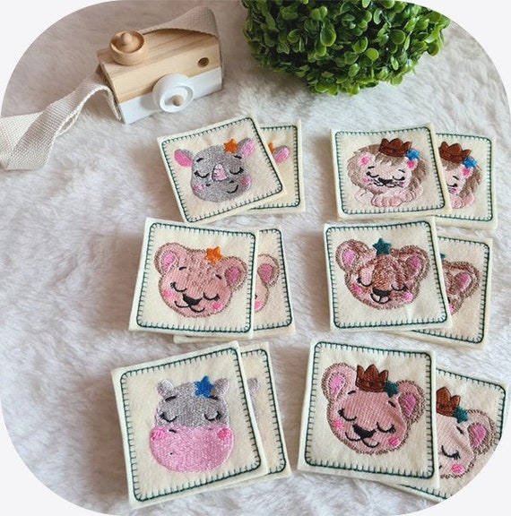 Motif De Broderie Machine Le Jeu Memory Des Animaux Portraits - Etsy