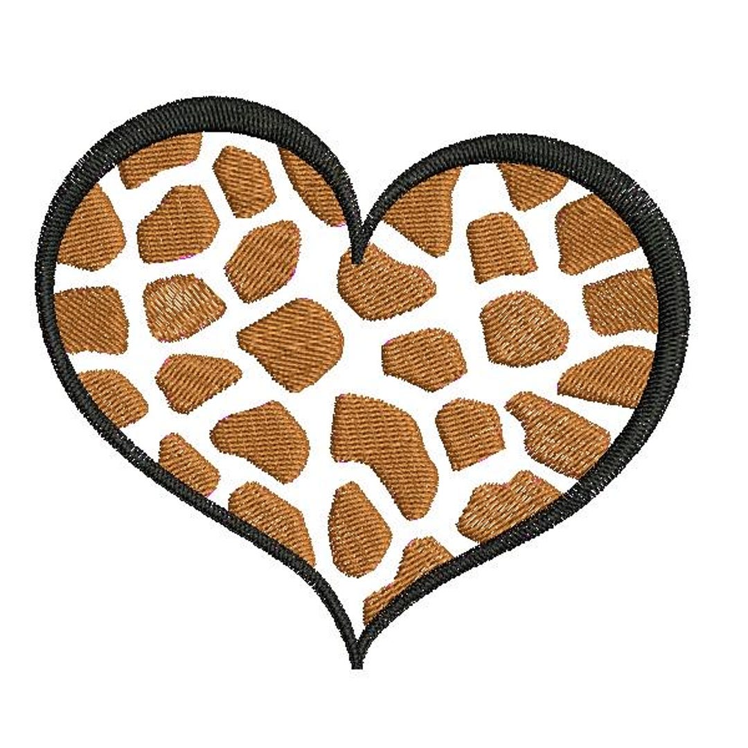 Motif De Broderie Machine Coeur Girafe - Etsy