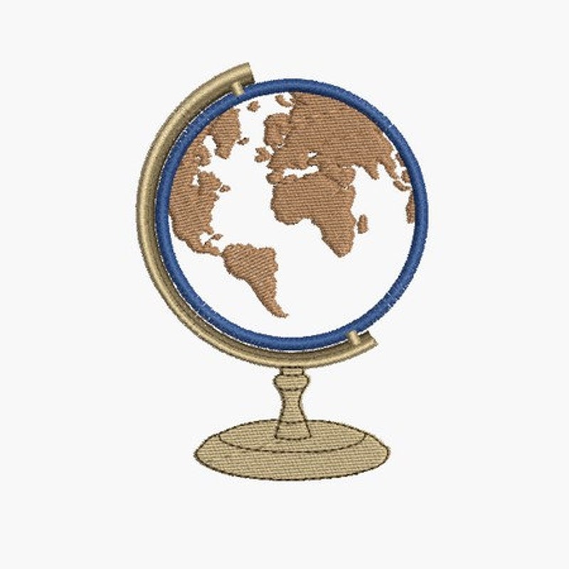 Globe Embroidery - Etsy