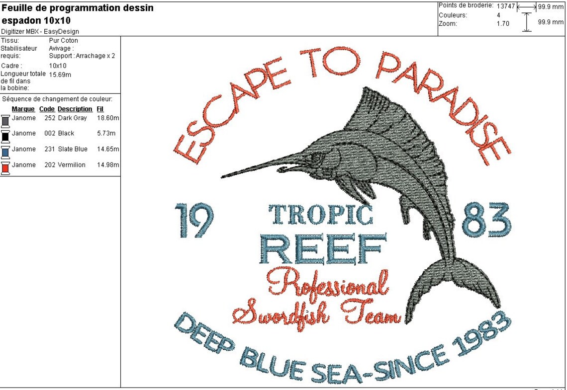 Instant Download Machine Embroidery Design Swordfish Fishing - Etsy