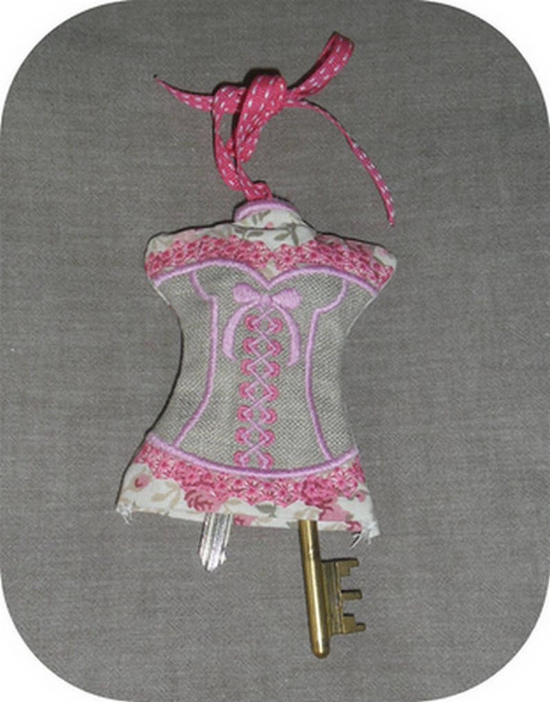 Instant Download Machine Embroidery Design Ribbon Key Holder | Etsy