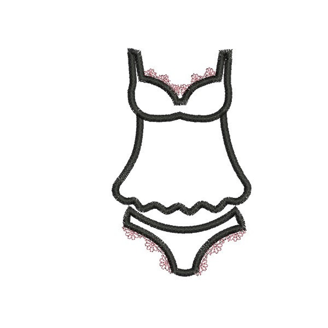 Instant Download Machine Embroidery Design Applique Lingerie Set Bra ...