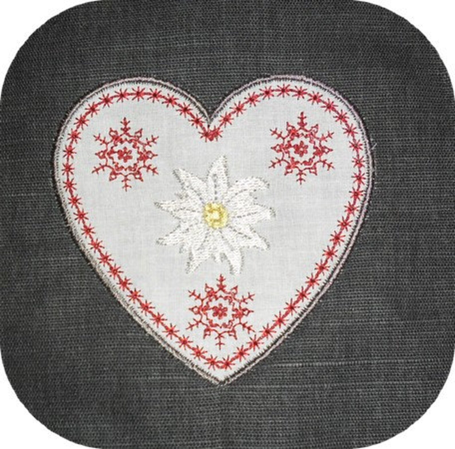 Instant Download Applique Heart of Edelweiss Mountain - Etsy