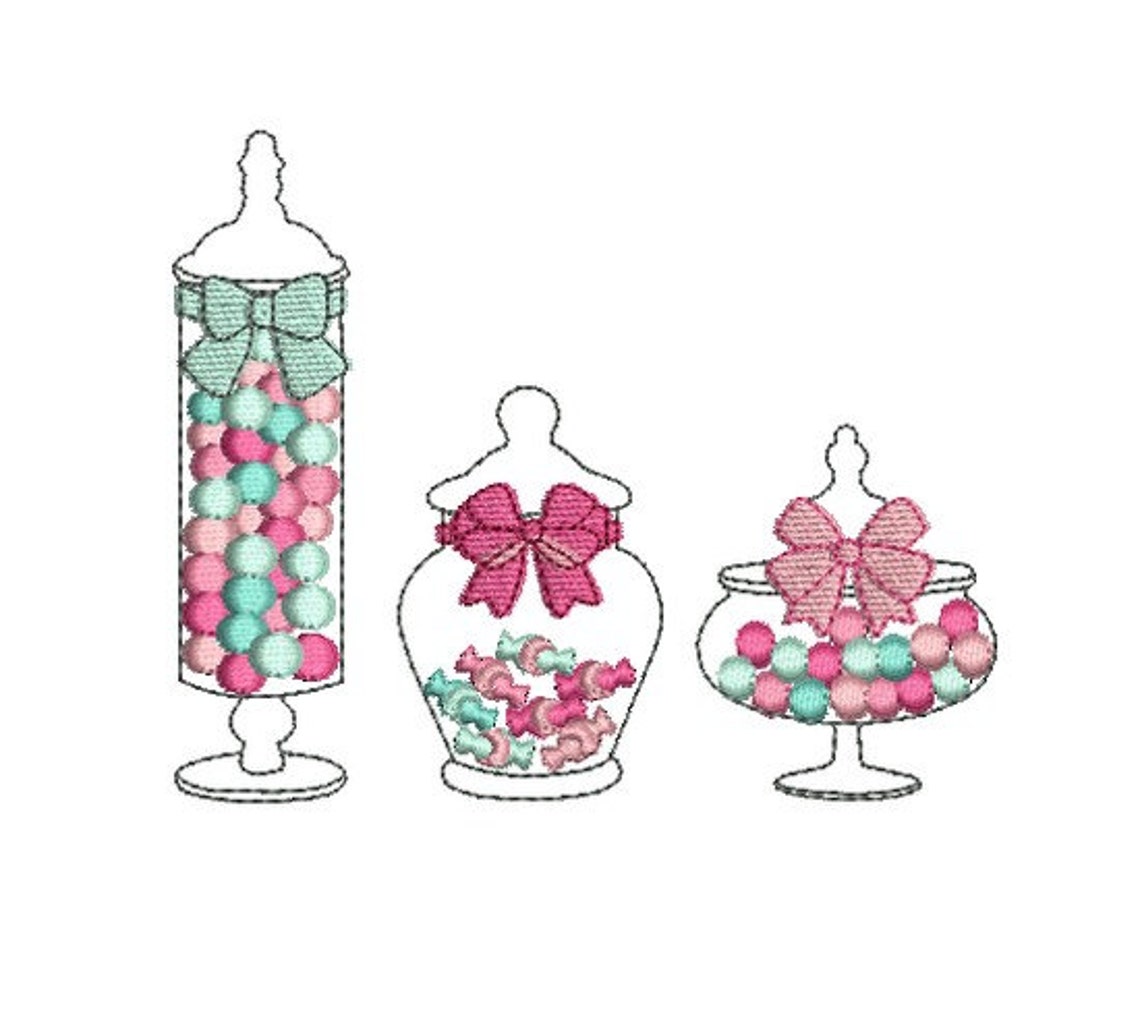 Instant Download Machine Embroidery Design Jars Candy - Etsy