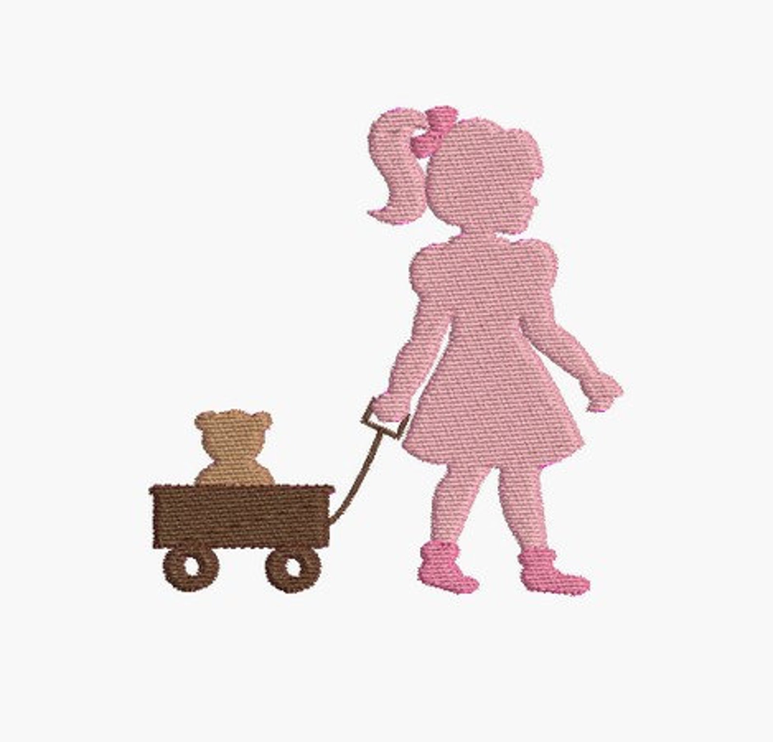 Instant Download Machine Embroidery Design Silhouette Girl Walking His ...