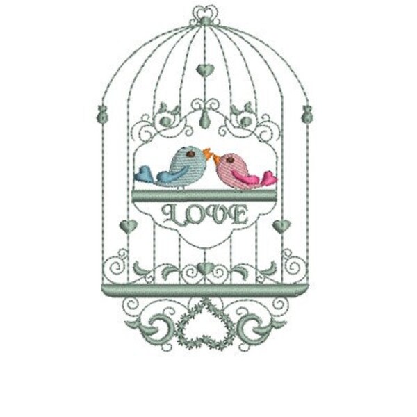 Birdcage Embroidery - Etsy