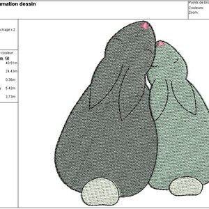 Instant Download Machine Embroidery Design Rabbits - Etsy