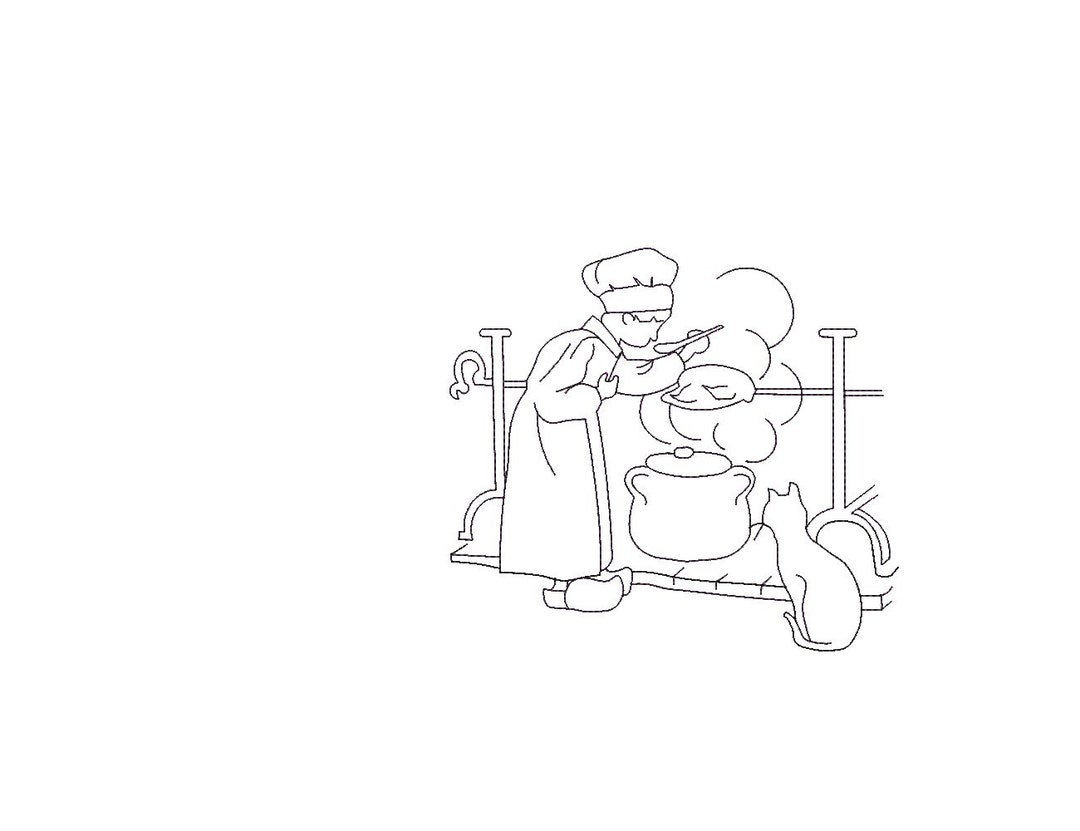Instant Download Redwork Machine Embroidery Chef Kitchen - Etsy