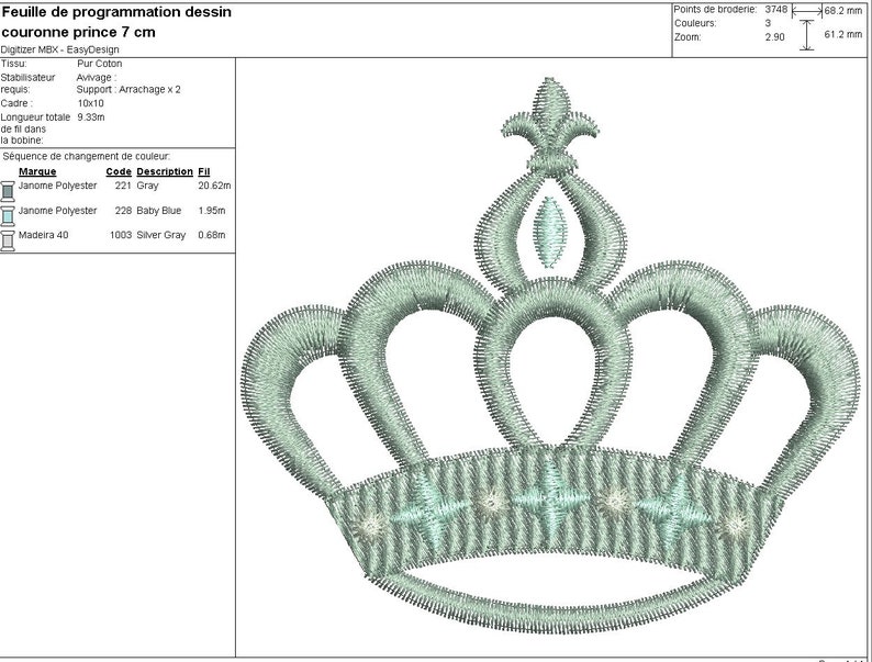 Instant Download Machine Embroidery Design Crown Prince - Etsy