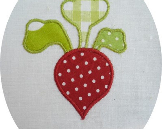 Instant Download Radish Embroidery Design Applique 2 Sizes - Etsy