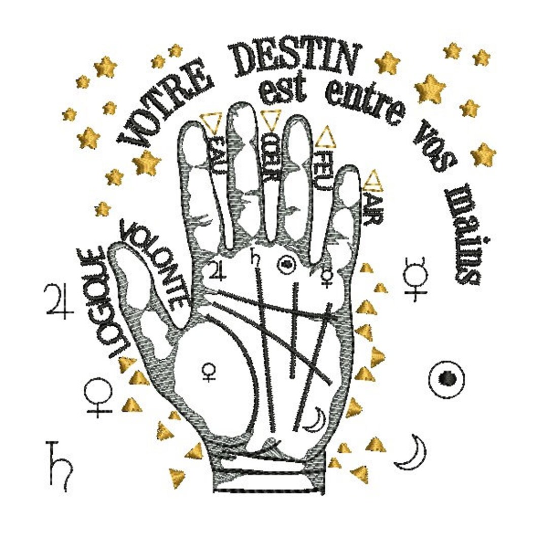 Instant Download Embroidery Hand Destiny Lines - Etsy