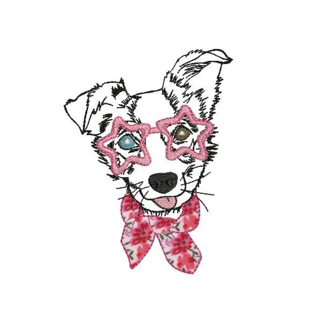 Instant Download Machine Applique Embroidery Border Collie Dog - Etsy