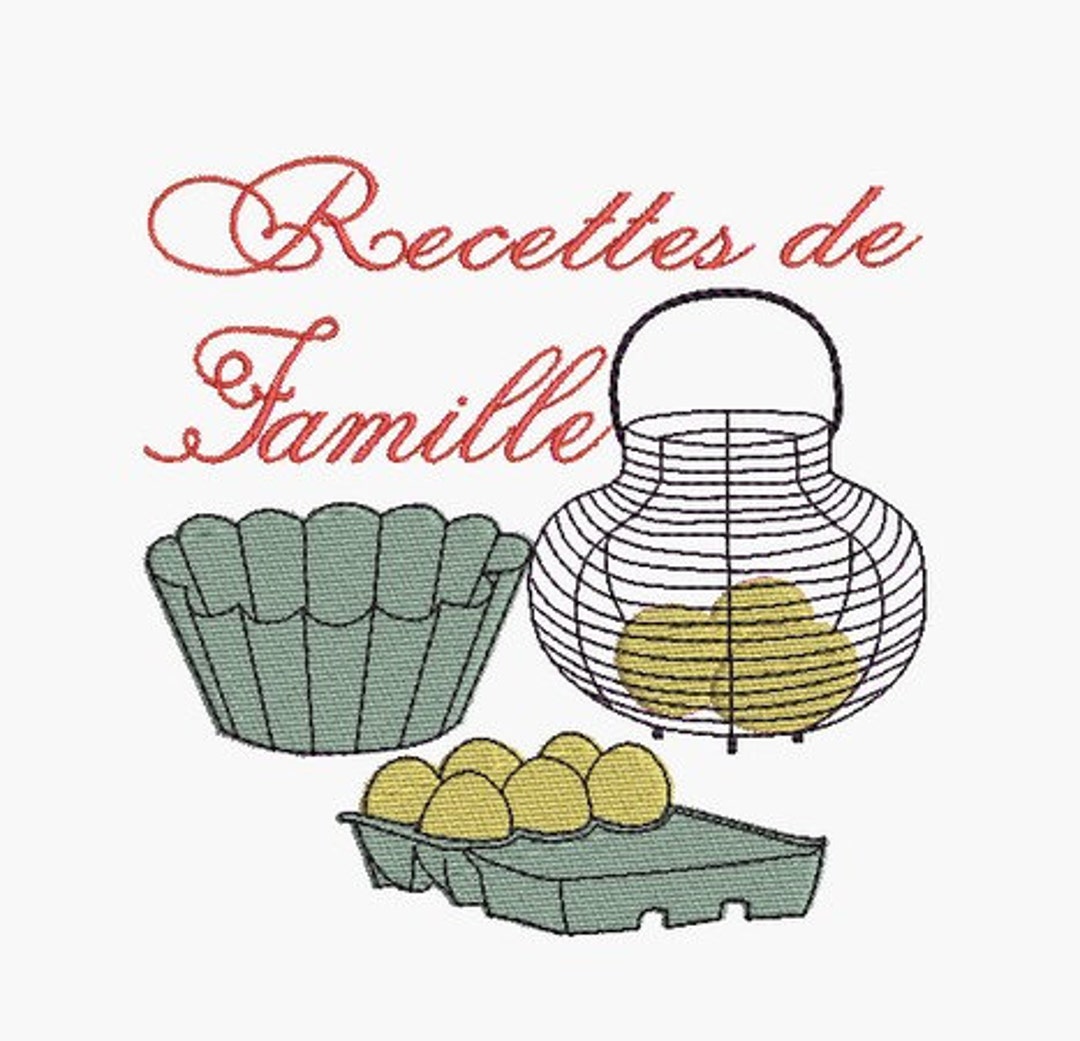 Instant Download Machine Embroidery Design Family Recipe, Box and ...