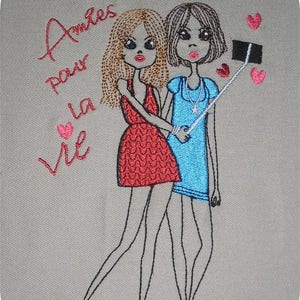 Instant Download Machine Embroidery Design Girls Friends - Etsy