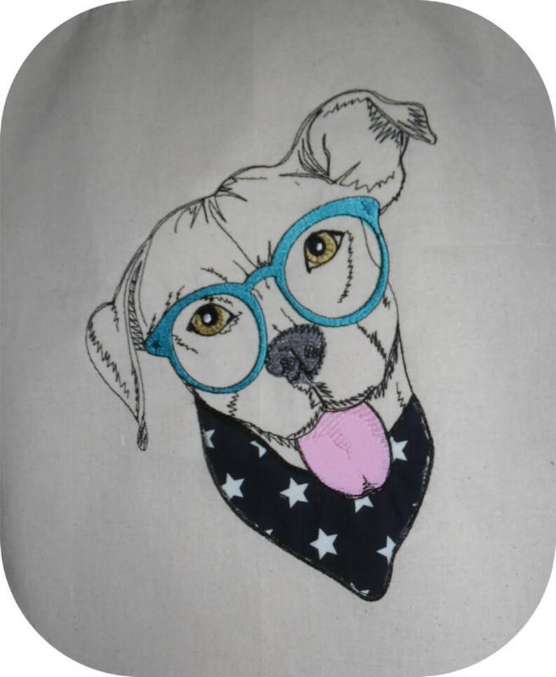 Instant Download Machine Applique Embroidery Pitbull - Etsy