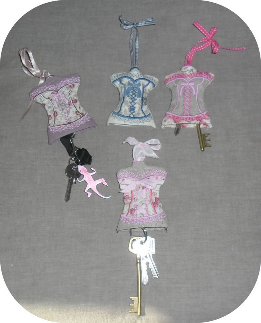 Instant Download Machine Embroidery Design Ribbon Key Holder ITH - Etsy