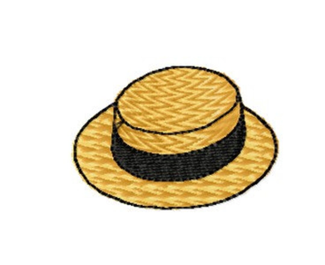 Instant Download Embroidery Design Boater Hat Man - Etsy