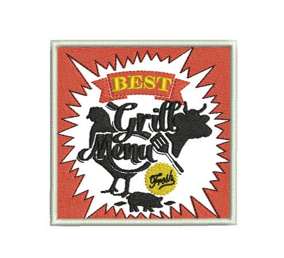 Instant Download Machine Embroidery Kitchen Menu Grill Barbecue - Etsy