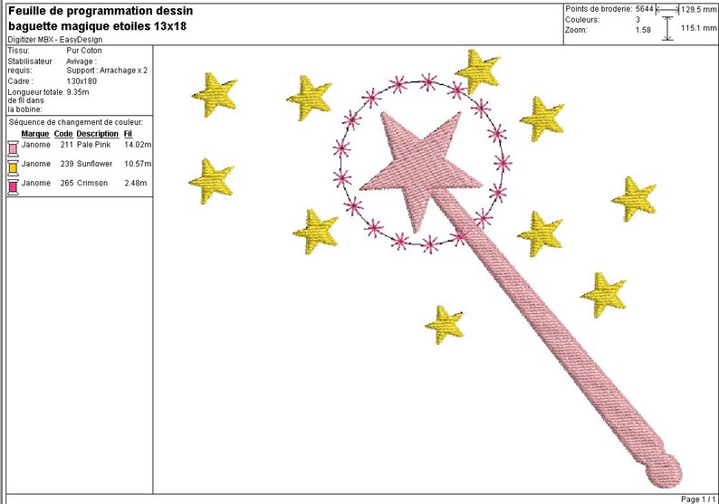 Instant Download Embroidery Design Magic Wand With Stars - Etsy