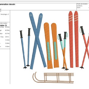 Instant Download Machine Embroidery Design Winter Skis Mountain Ski ...