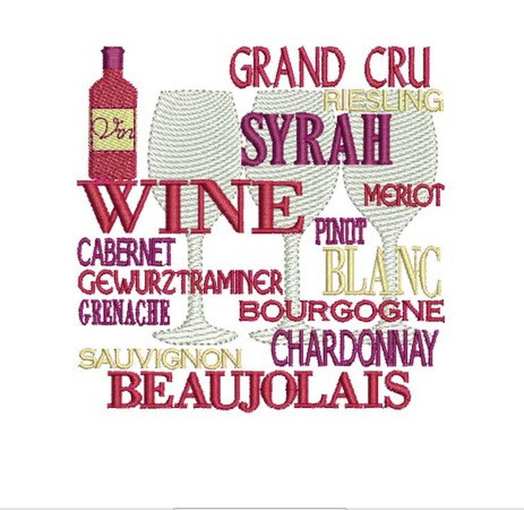 Instant Download Machine Embroidery Wine French Style - Etsy