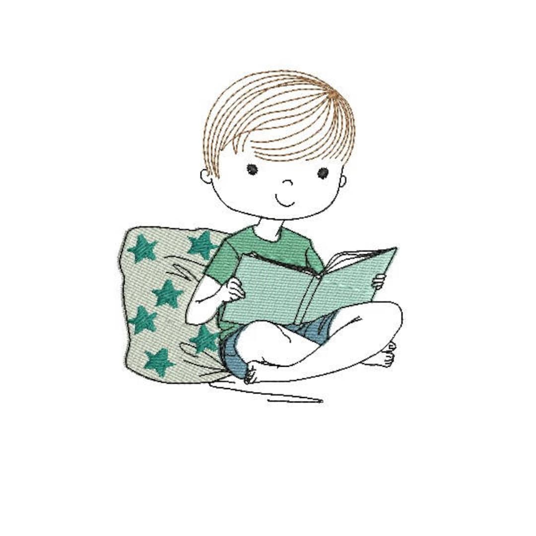 Instant Download Machine Embroidery Design Little Boy Book - Etsy