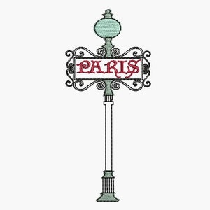 Instant Download Embroidery Design Paris Metro Lamppost - Etsy