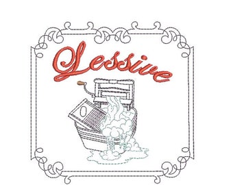 Laundry Embroidery Design | Etsy