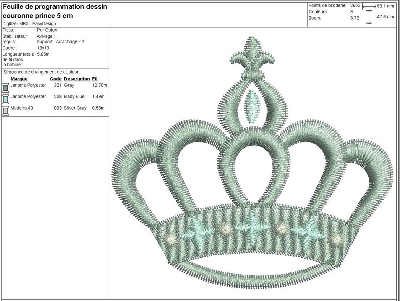 Instant Download Machine Embroidery Design Crown Prince - Etsy