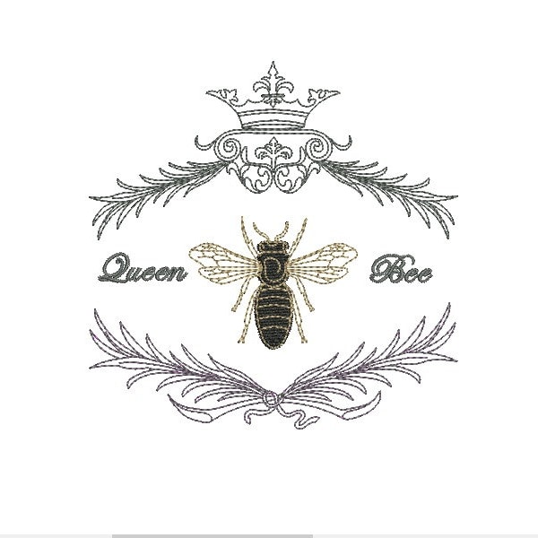 Queen Bee Embroidery Design - Etsy