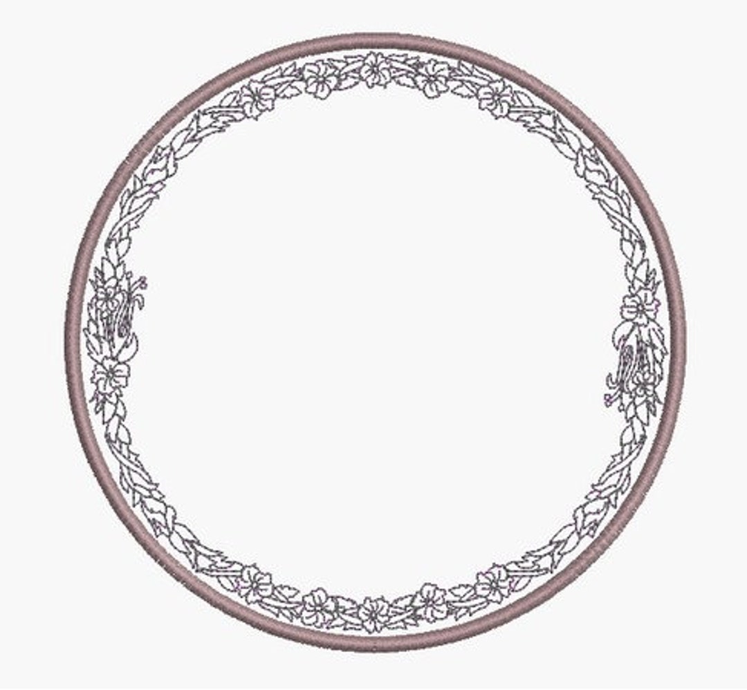 Instant Download Machine Embroidery Design Round Frame Garland of ...