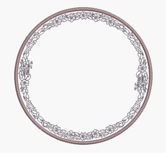 Instant Download Machine Embroidery Design Round Frame Garland - Etsy
