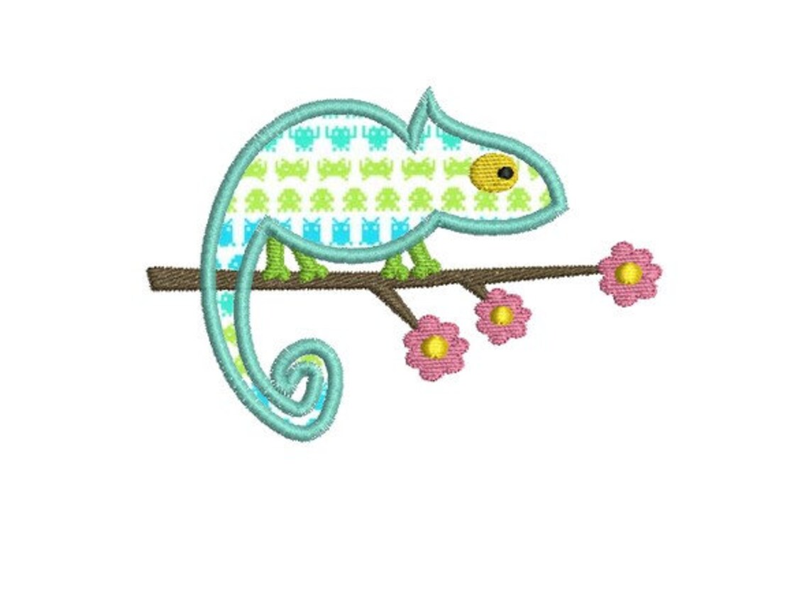 Instant Download Machine Embroidery Design Applique Chameleon - Etsy
