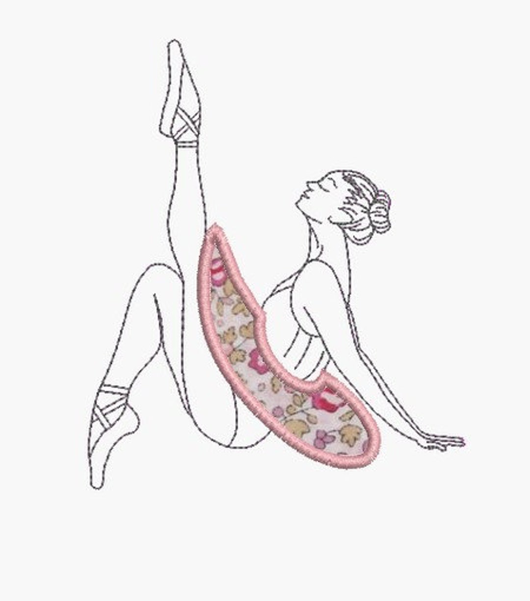 Instant Download Embroidery Applique Ballerina Dancer - Etsy