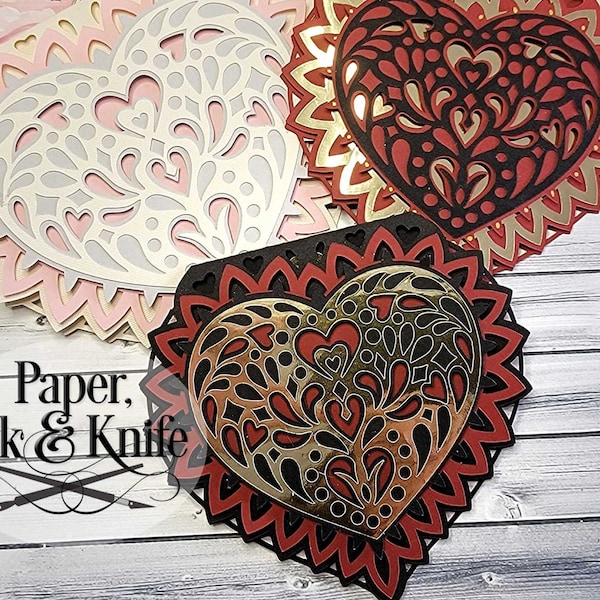 Layered Valentine Svg - Etsy