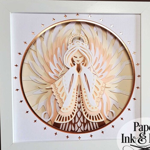 Angel 3D Svg Papercut Shadowbox Template Lightbox Dxf Pdf - Etsy