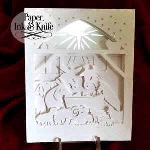 Paper Shadowbox Friendly Beasts Nativity Template, Lightbox, SVG, DXF ...