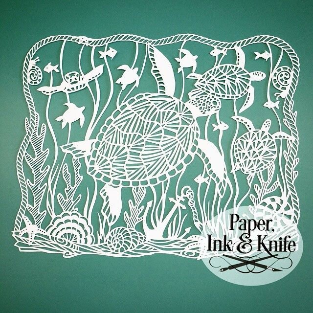 Sea Turtles Intricate Papercut Template. Hand Cut Only PDF JPG - Etsy