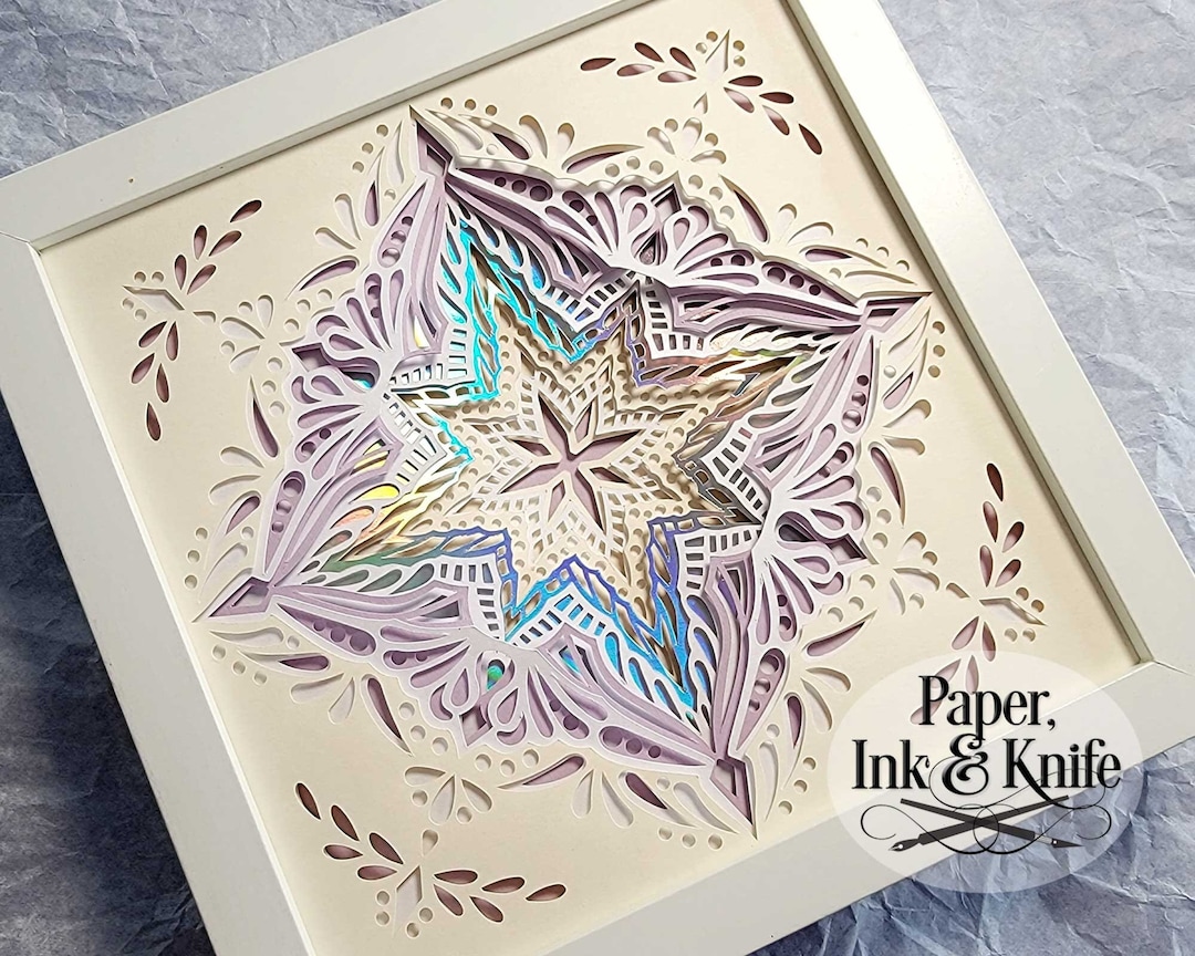 Star Victorian Papercut Shadowbox Template, 9 Layers, 3D Svg Lightbox ...