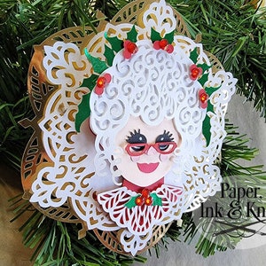 Santa and Mrs Claus 3D Papercut Template Set, SVG, PDF, Dxf, Layered ...