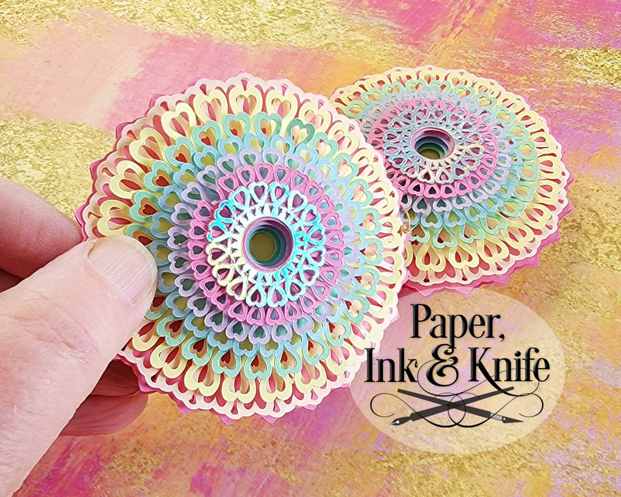 Ring of Hearts Papercut Template SVG PDF JPG Dxf 3D Layered - Etsy