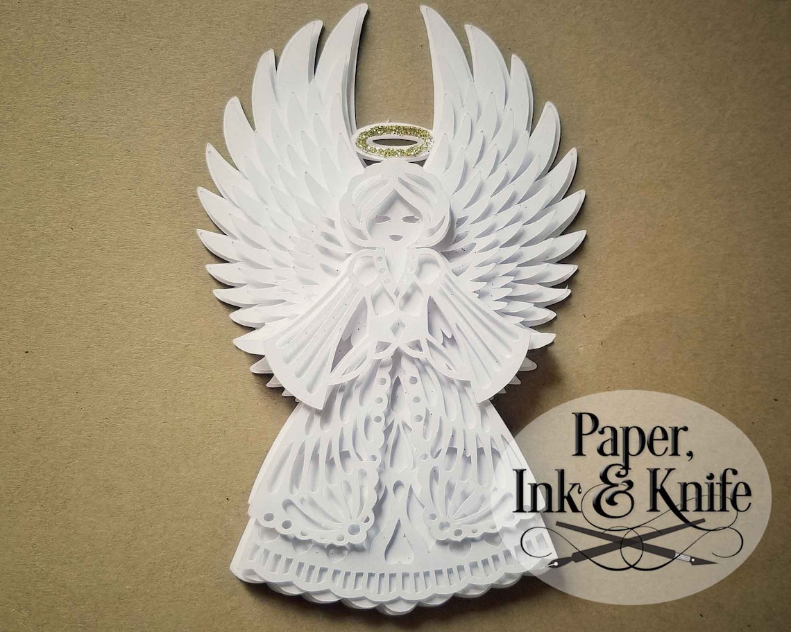Angel 3D Papercut Template SVG PDF JPG Dxf Layered - Etsy Canada