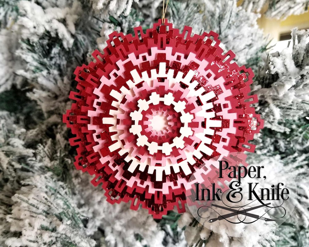 Layered Holiday Ornament Bauble, 3D Papercut Template SVG, PDF, JPG Dxf ...