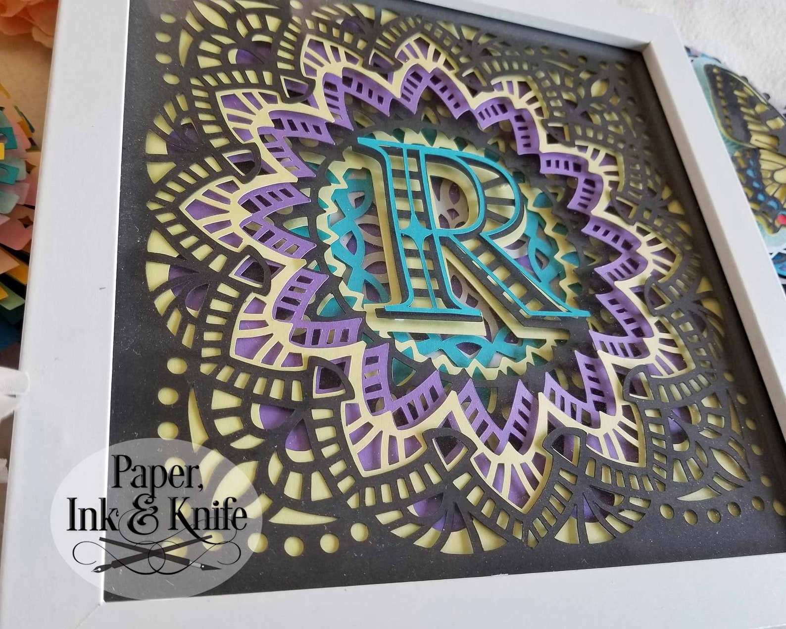 Monogram Mandala Papercut Layered Shadowbox Template SVG - Etsy