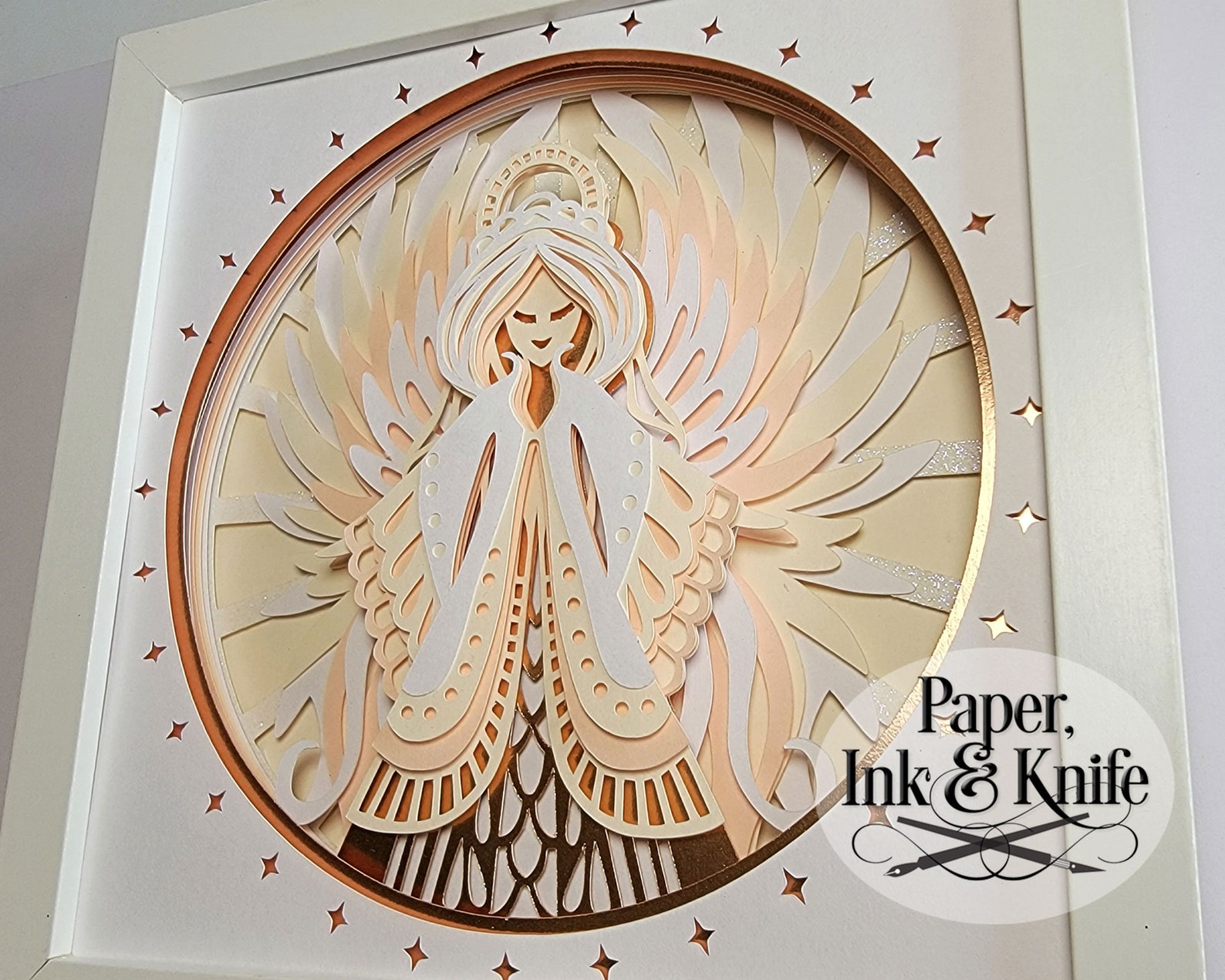 Angel 3D Svg Papercut Shadowbox Template Lightbox Dxf Pdf - Etsy
